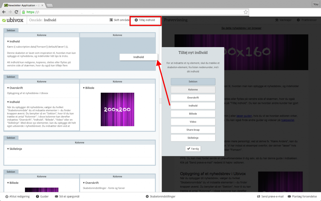Editoren i Ubivox – Ubivox Danmark Support